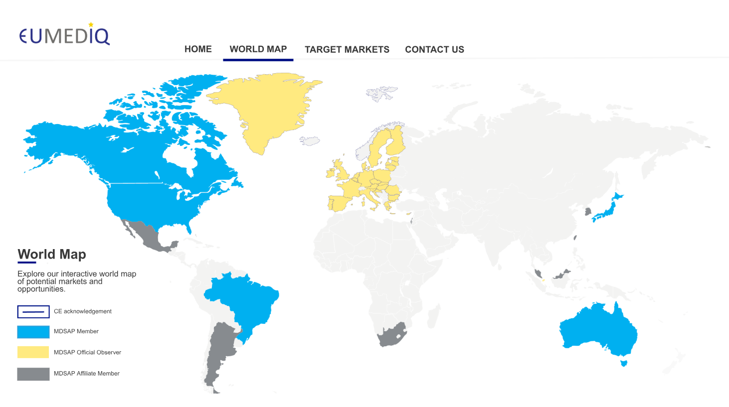 Navigate global requirements with our enhanced World Map - EUMEDIQ